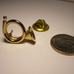 Vintage | Jewelry | Vintage Gold Tone Musical Horn Pin | Poshmark